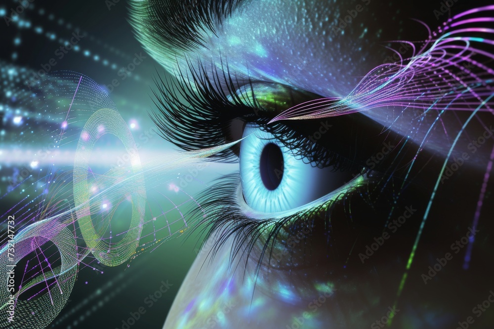 Human Cyborg AI Eye ophthalmic artery. Eye color vision deficiency ...