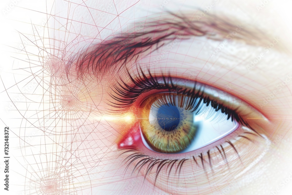 Human Cyborg AI Eye lens subluxation syndrome. Eye Steroid eye drop ...
