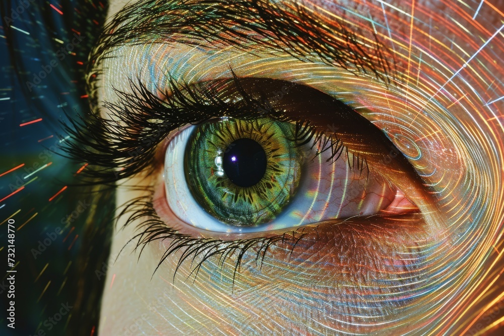 Human Cyborg AI Eye color vision deficiency gene therapy. Eye ...