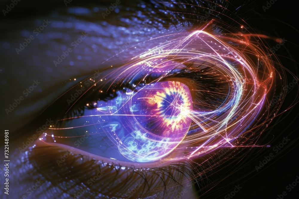 Human Cyborg AI Eye motion. Eye keratoconjunctivitis sicca optic nerve ...