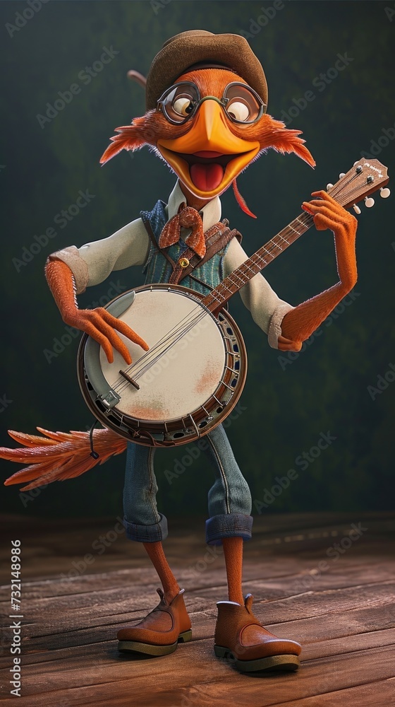 Cartoon digital avatars of Banjo Wren A lively and energetic performer ...