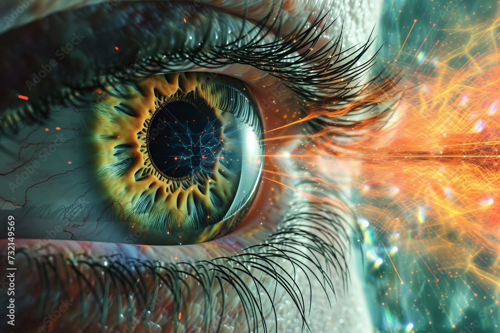 Human Cyborg AI Eye tonic pupil. Eye color vision deficiency genetic ...