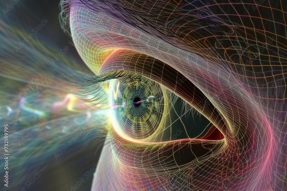 Human Cyborg AI Eye refractive surgery. Eye monovision lasik optic ...