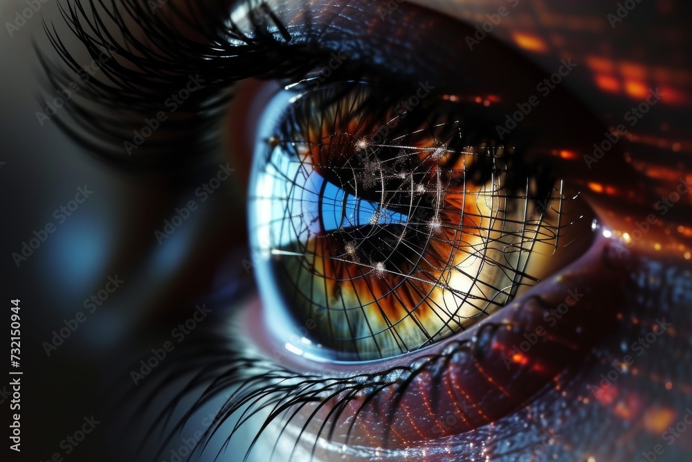 Human Cyborg AI Eye pupilometer accuracy. Eye depth perception optic ...