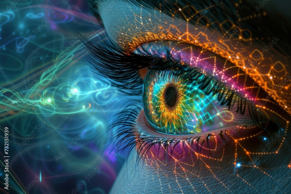 Human Cyborg AI Eye corneal reshaping. Eye eye infection optic nerve ...