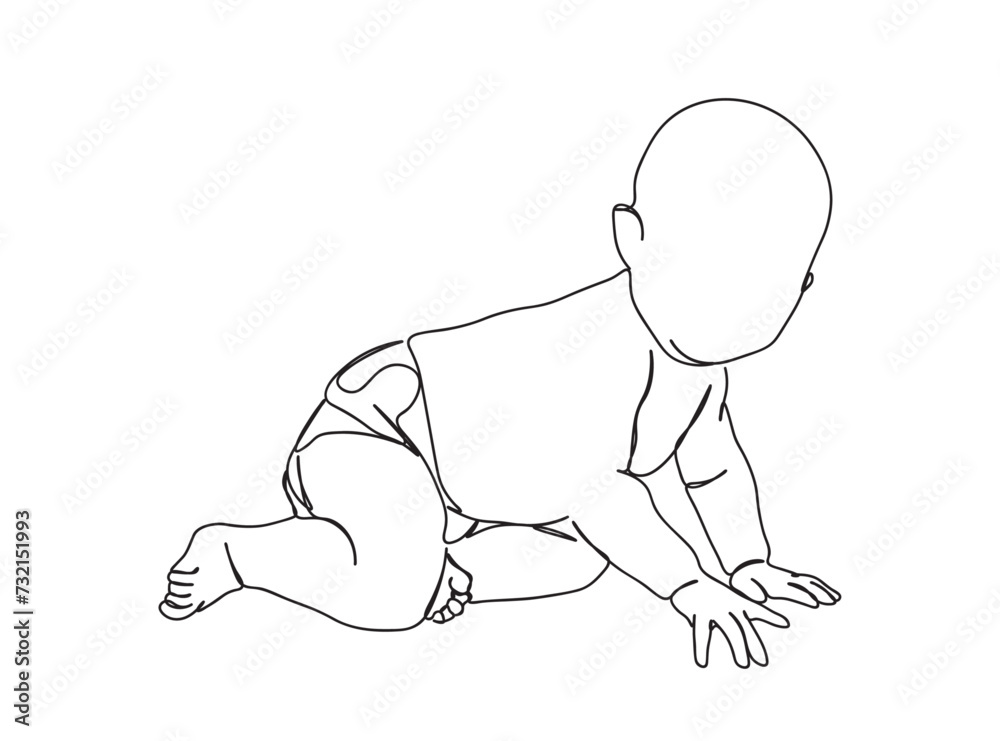 Child Single Line Drawing Ai, EPS, SVG, PNG, JPG zip file Stock Vector ...