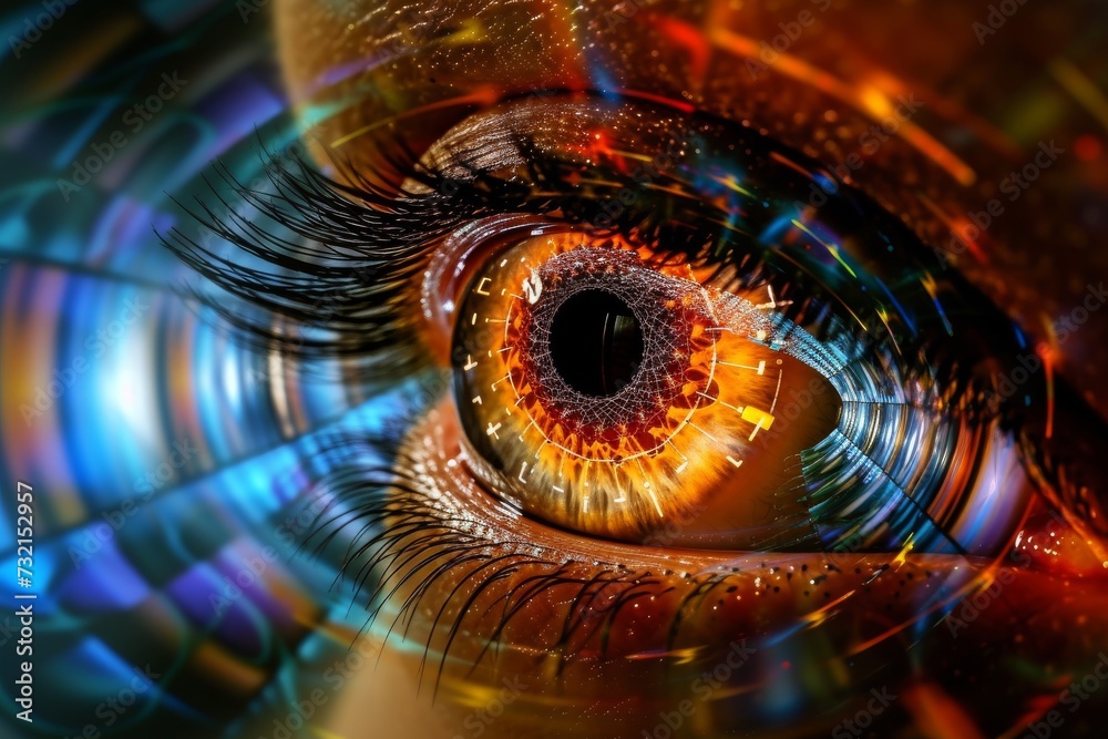 Human Cyborg AI Eye crystalline len. Eye dry eye optic nerve lens lens ...