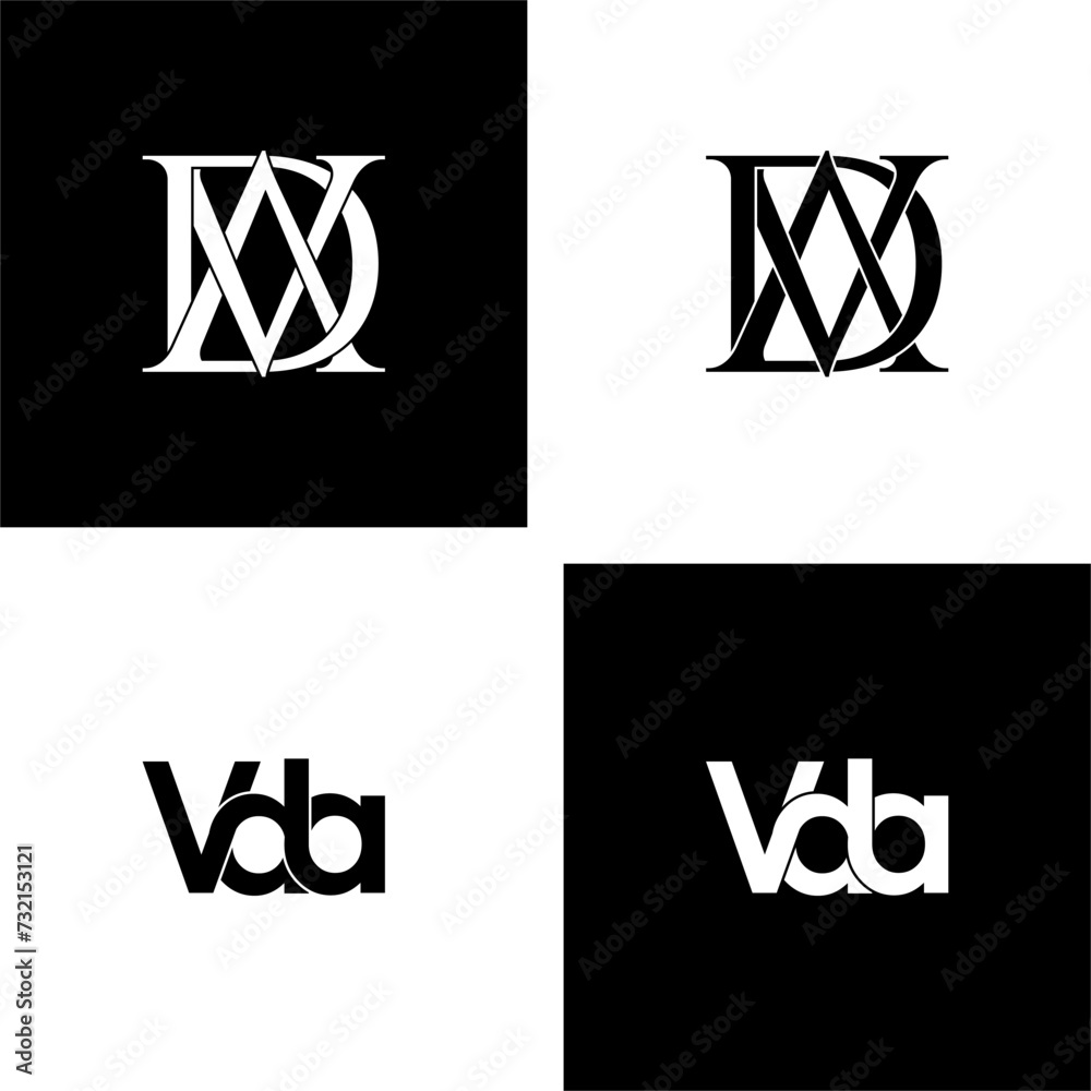 vda initial letter monogram logo design set Stock Vector | Adobe Stock