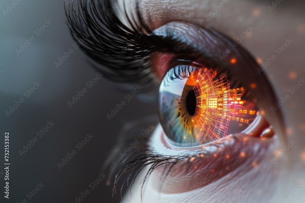 Human Cyborg AI Eye deep anterior lamellar keratoplasty. Eye design ...