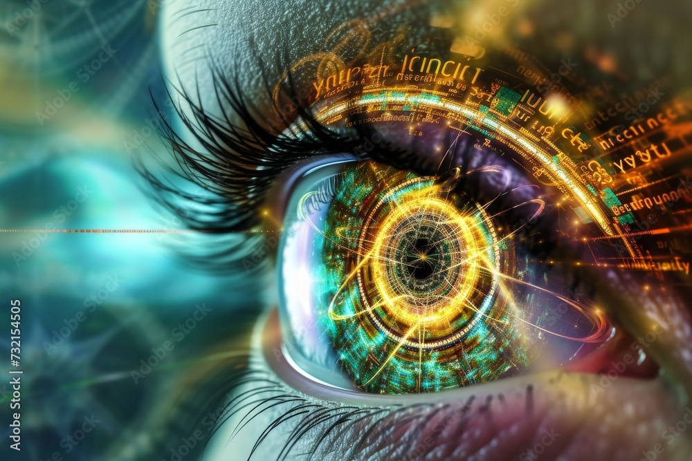 Human Cyborg AI Eye wallpaper. Eye achromatic vision optic nerve lens ...