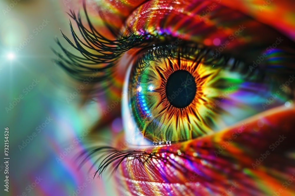 Human Cyborg AI Eye texture. Eye Normal tension glaucoma eye drop optic ...