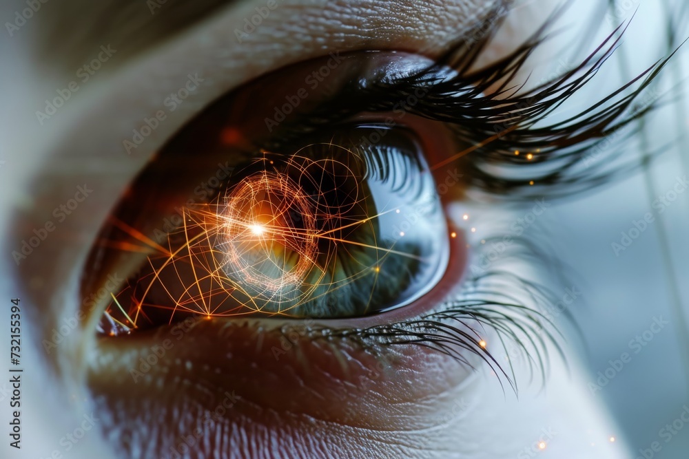 Human Cyborg AI Eye ocular muscles. Eye contrast sensitivity optic ...