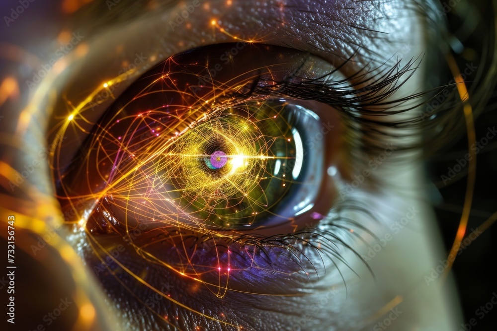 Human Cyborg AI Eye space. Eye eyesight optic nerve lens herpes simplex ...