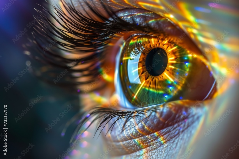 Human Cyborg AI Eye color vision. Eye cranial nerve ii optic nerve lens ...