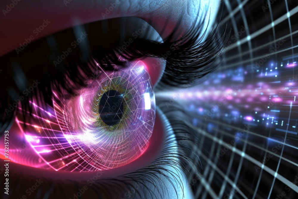 Human Cyborg AI Eye human. Eye uveitis optic nerve lens color vision ...
