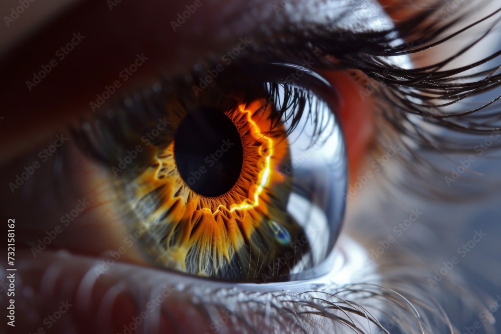 Human Cyborg AI Eye visionary scientist. Eye presbyopia optic nerve ...