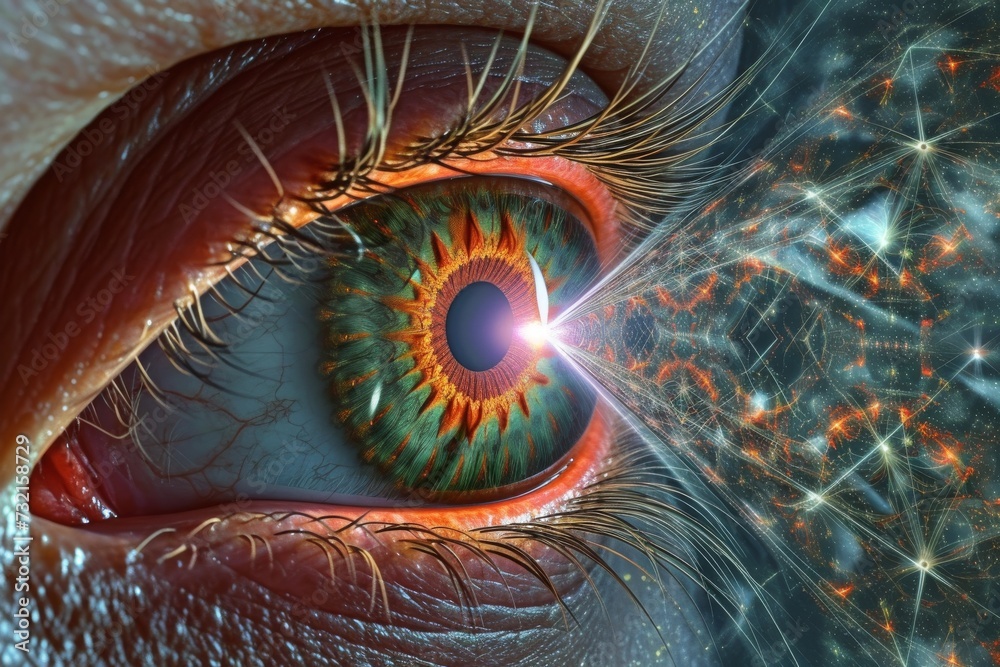 Human Cyborg AI Eye posterior chamber. Eye x linked color vision ...