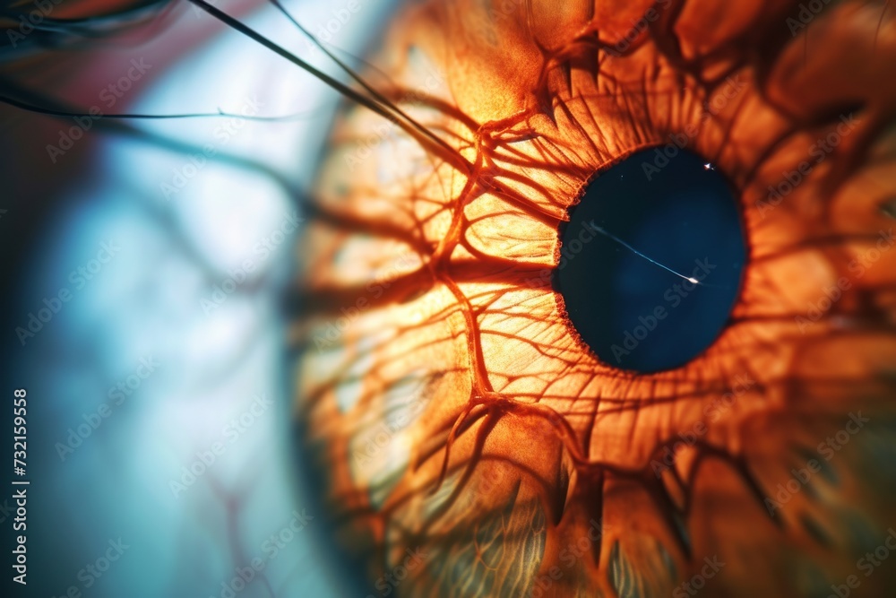 Human Cyborg AI Eye indigo. Eye excimer laser optic nerve lens lens ...