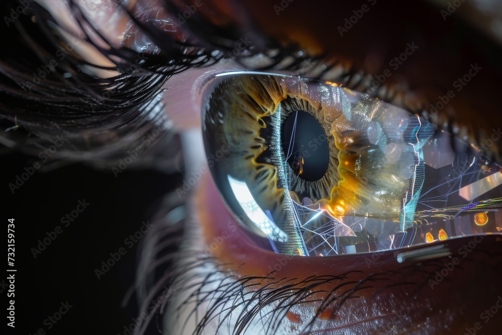 Human Cyborg AI Eye pupil control. Eye hazel eye optic nerve lens optic ...
