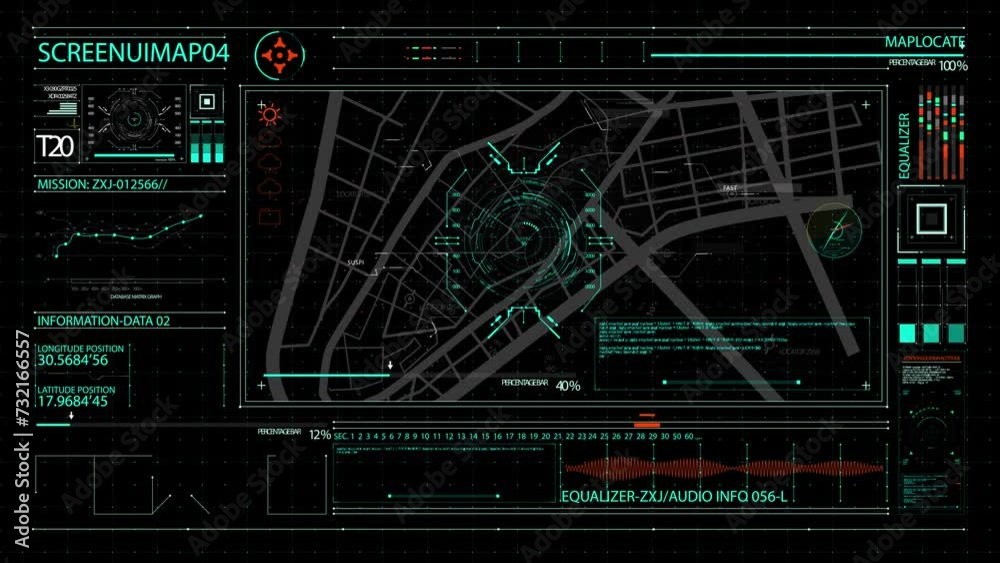 virtual map of the city world map augmented reality Advance HUD control ...