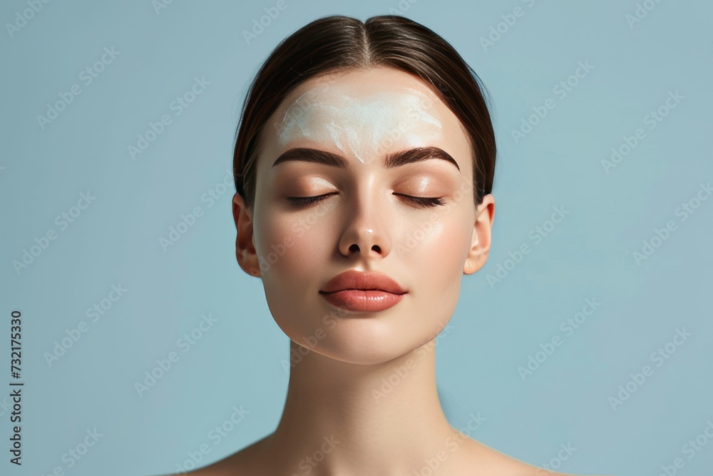 Face Mask Model influencer campaigns. Well groomed woman uses rose ...