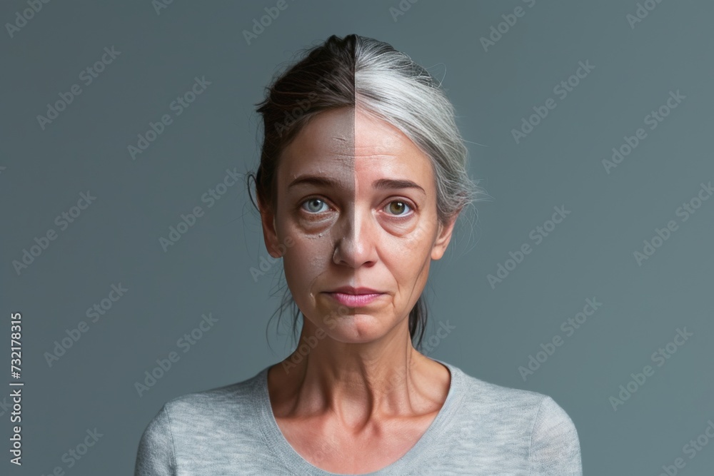 Aging sublime aging. Comparison young to old woman skincare. Less ...