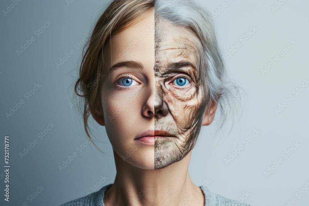 Aging assertive communication. Comparison young to old woman ambitious ...