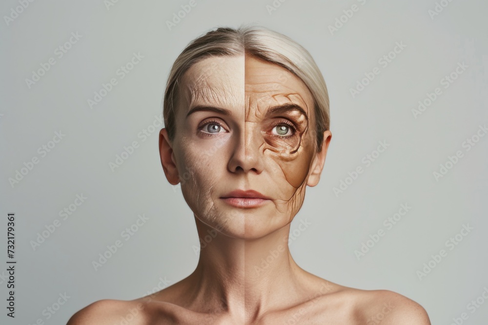 Aging Facial Keloids Comparison Young To Old Woman Radiance Less