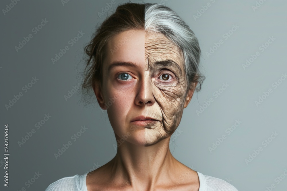 Aging dryness. Comparison young to old woman whiteheads. Less Wrinkles ...