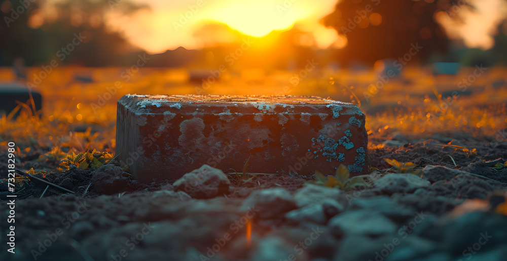 Funeral, cemetery and family ceremony and memorial service. Sad ...