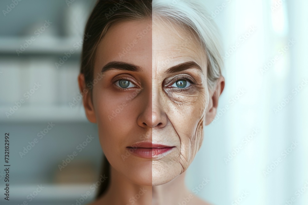 Aging facial hair. Comparison young to old woman format comparison ... Aging facial hair. Comparison young to old woman format comparison ...