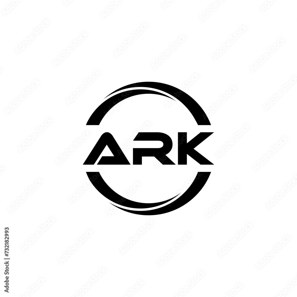 ARK letter logo design with white background in illustrator, cube logo ...