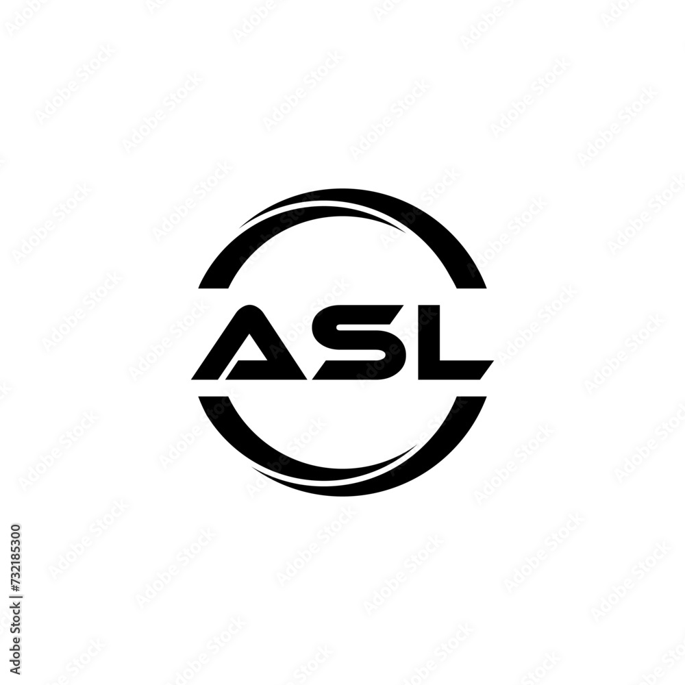 ASL letter logo design with white background in illustrator, cube logo ...