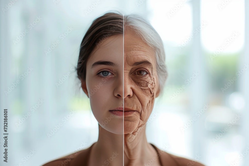Aging elder law. Comparison young to old woman nevus. Less Wrinkles ...