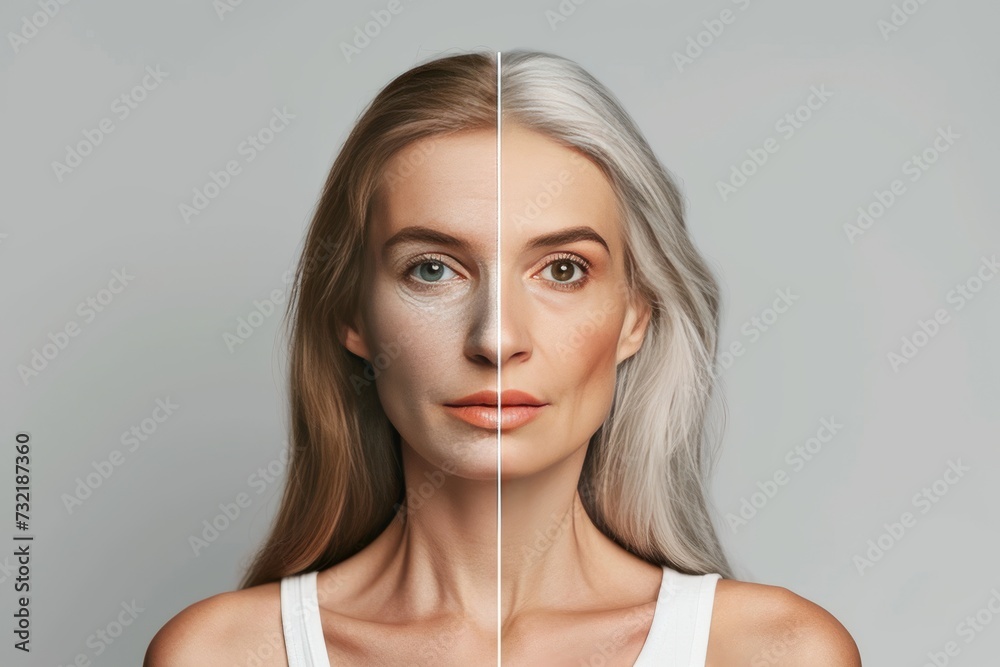 Aging acne facial. Comparison young to old generation differences. Less ...