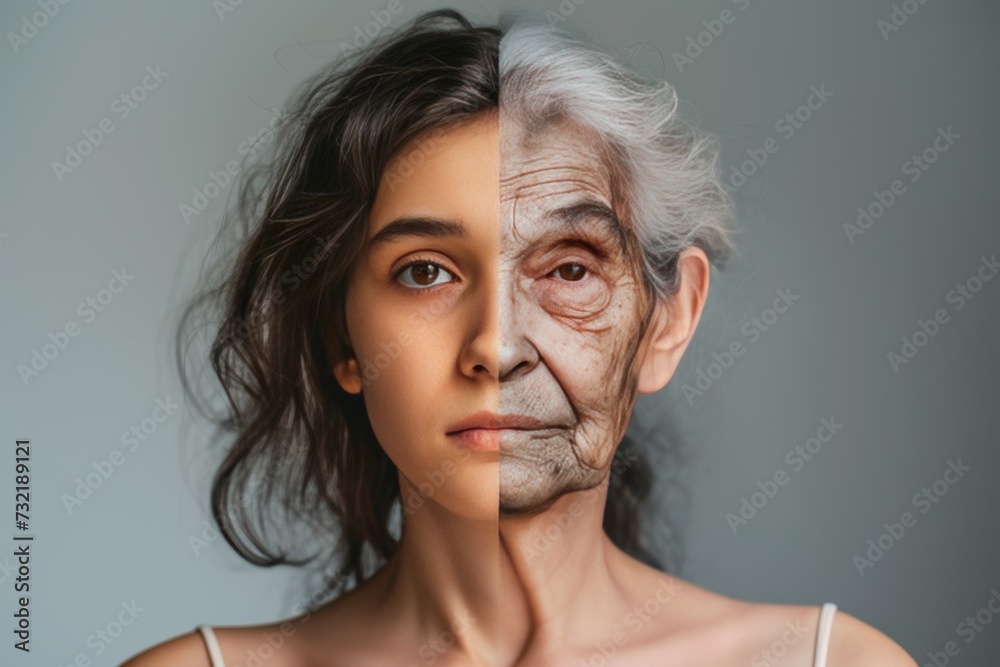Aging Hypertension Comparison Young To Old Generation Diamond Face