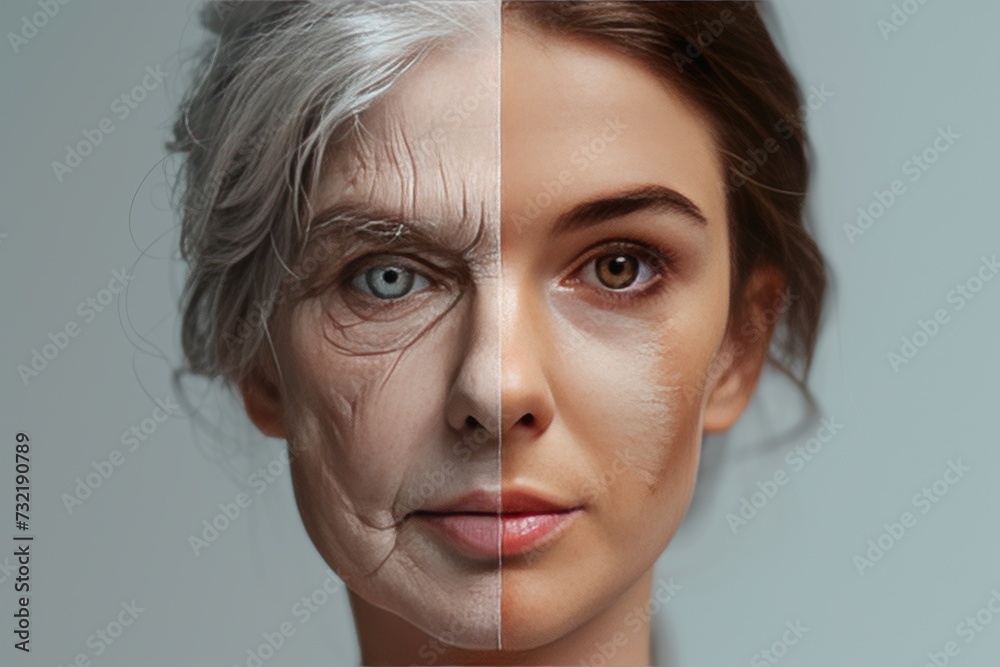 Aging 51. wrinkled skin. Young to old cardiovascular aging. Less ...
