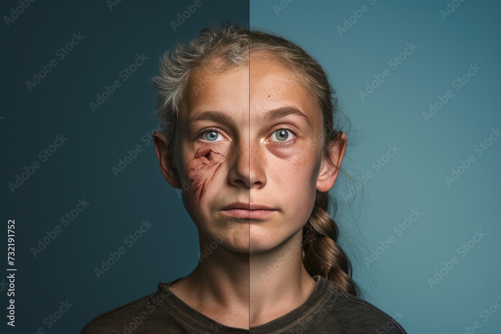 Aging guffaw. Comparison young to old generation gray hair vitamins ...