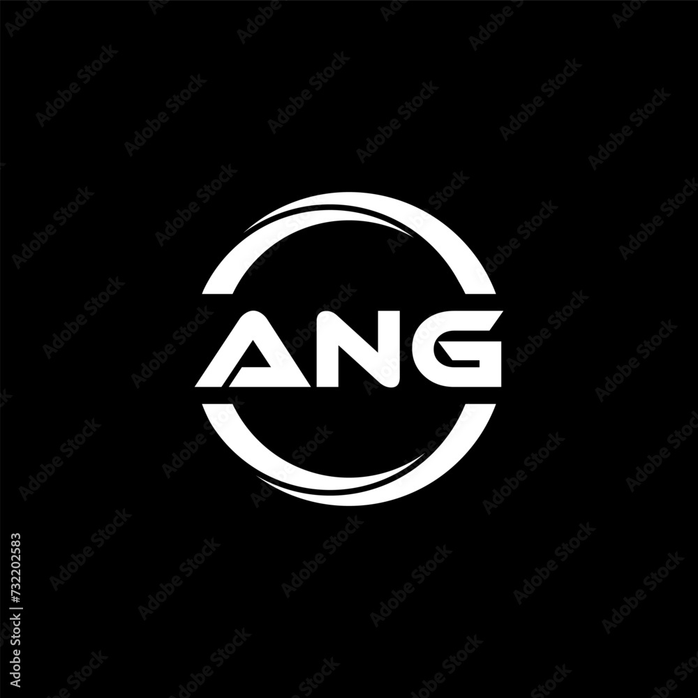 ANG letter logo design with black background in illustrator, cube logo ...