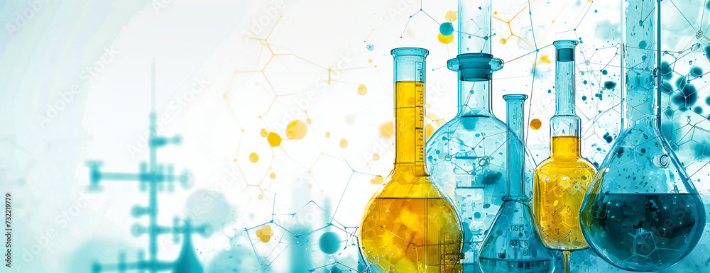 Science and Chemistry Research, Laboratory Experiment Equipment, Blue ...