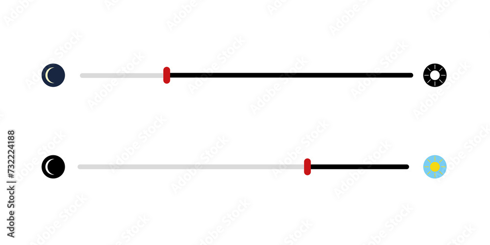 Brightness slider level control. Contrast and brightness adjustment ...
