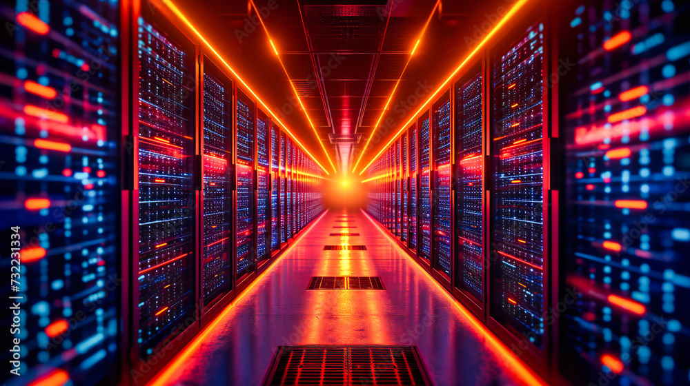 Advanced Datacenter with High-Speed Connectivity, Server Racks and ...