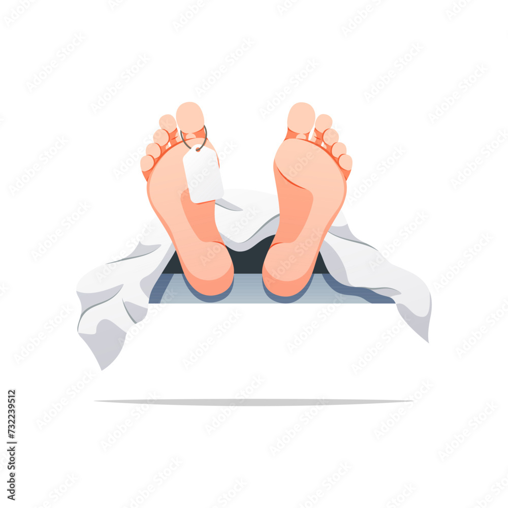 Corpse in the morgue vector. Dead bodies laying in the mortuary. Stock ...