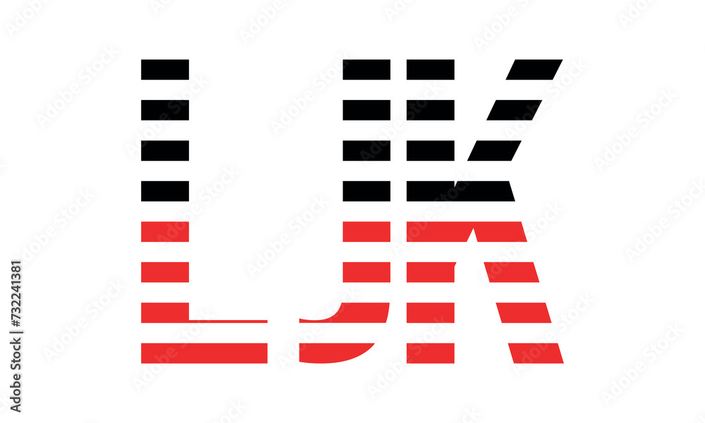 LJK three initial letter iconic line negative space minimal logo design ...