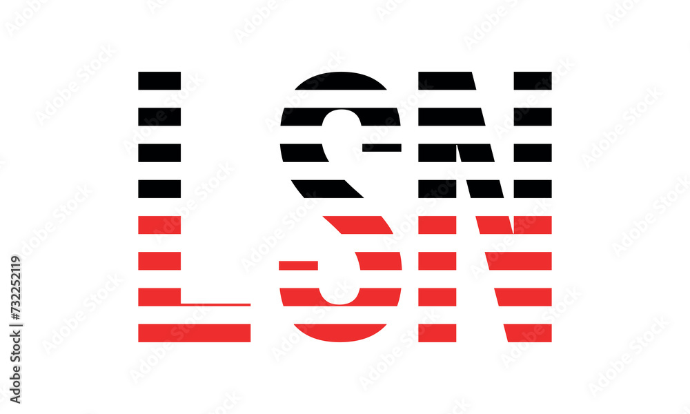 LSN three initial letter iconic line negative space minimal logo design ...