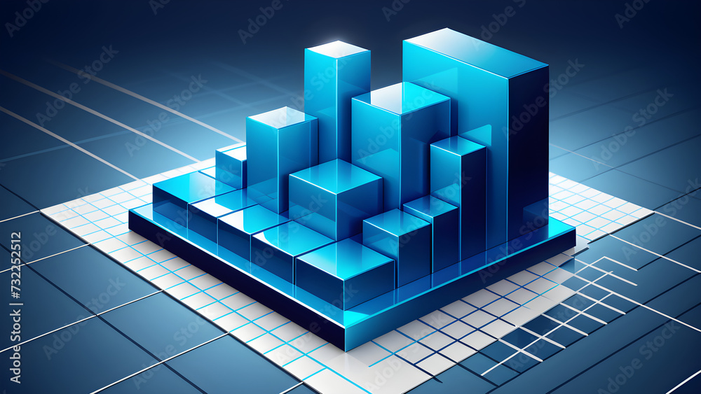 3d graph icon and clipart isolated on technology background Stock Photo ...