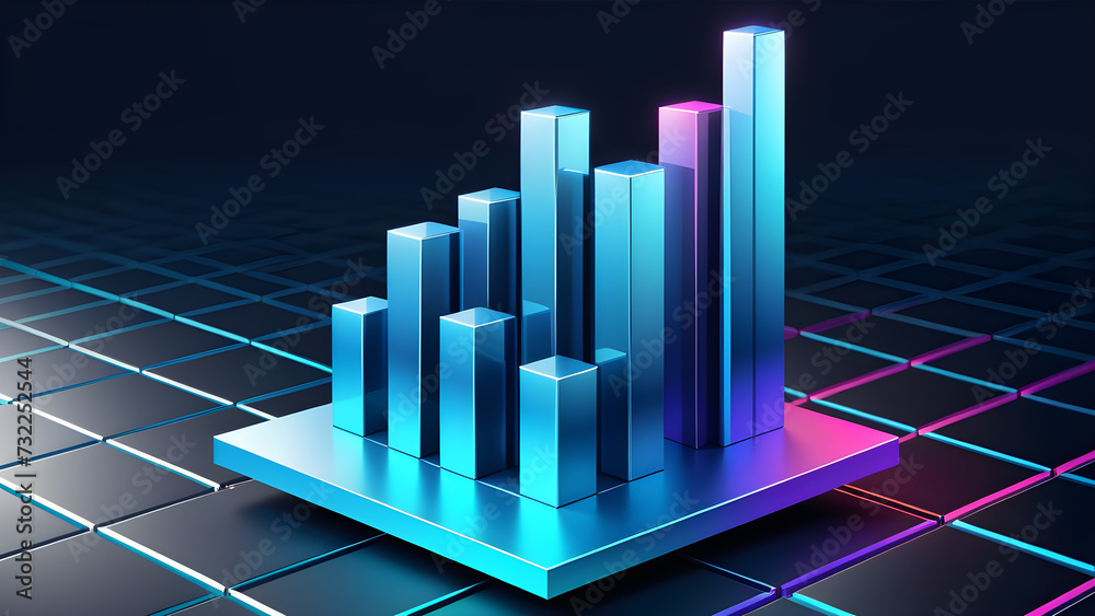 3d graph icon clipart isolated on technology background business graph ...