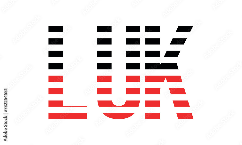 LUK three initial letter iconic line negative space minimal logo design ...