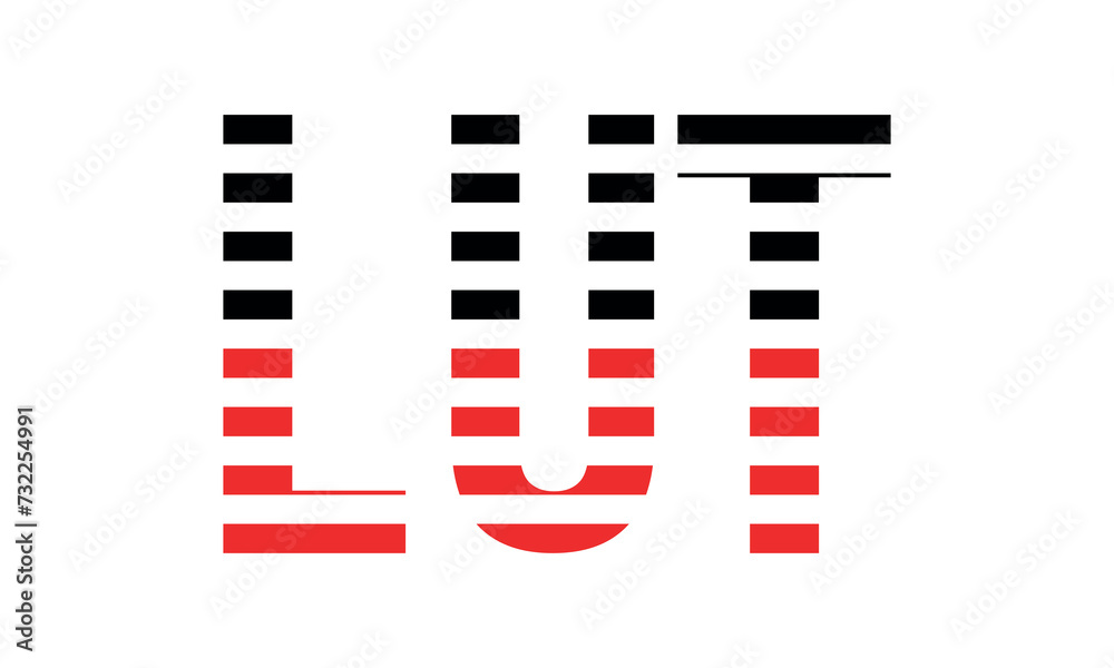 LUT three initial letter iconic line negative space minimal logo design ...