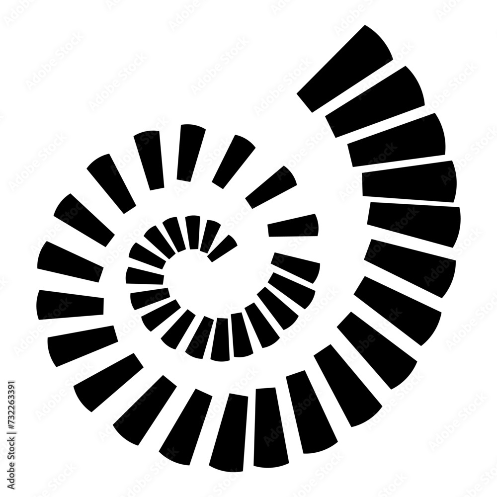 Spiral staircase circular stairs icon black color vector illustration ...